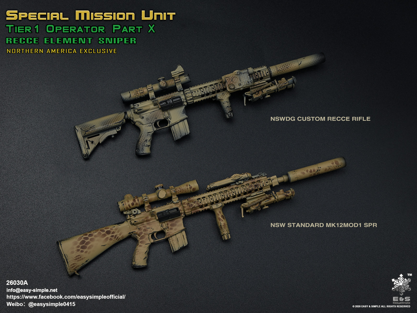 Easy&Simple 26030A Tier 1 SMU Part X Recce Element Sniper Year 2020